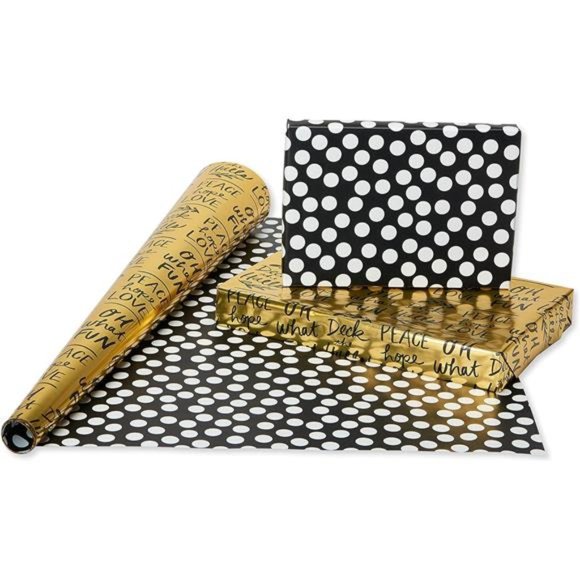 Party Supplies | 8 Sq Ft Reversible Christmas Wrapping Paper Bundle 4 ...